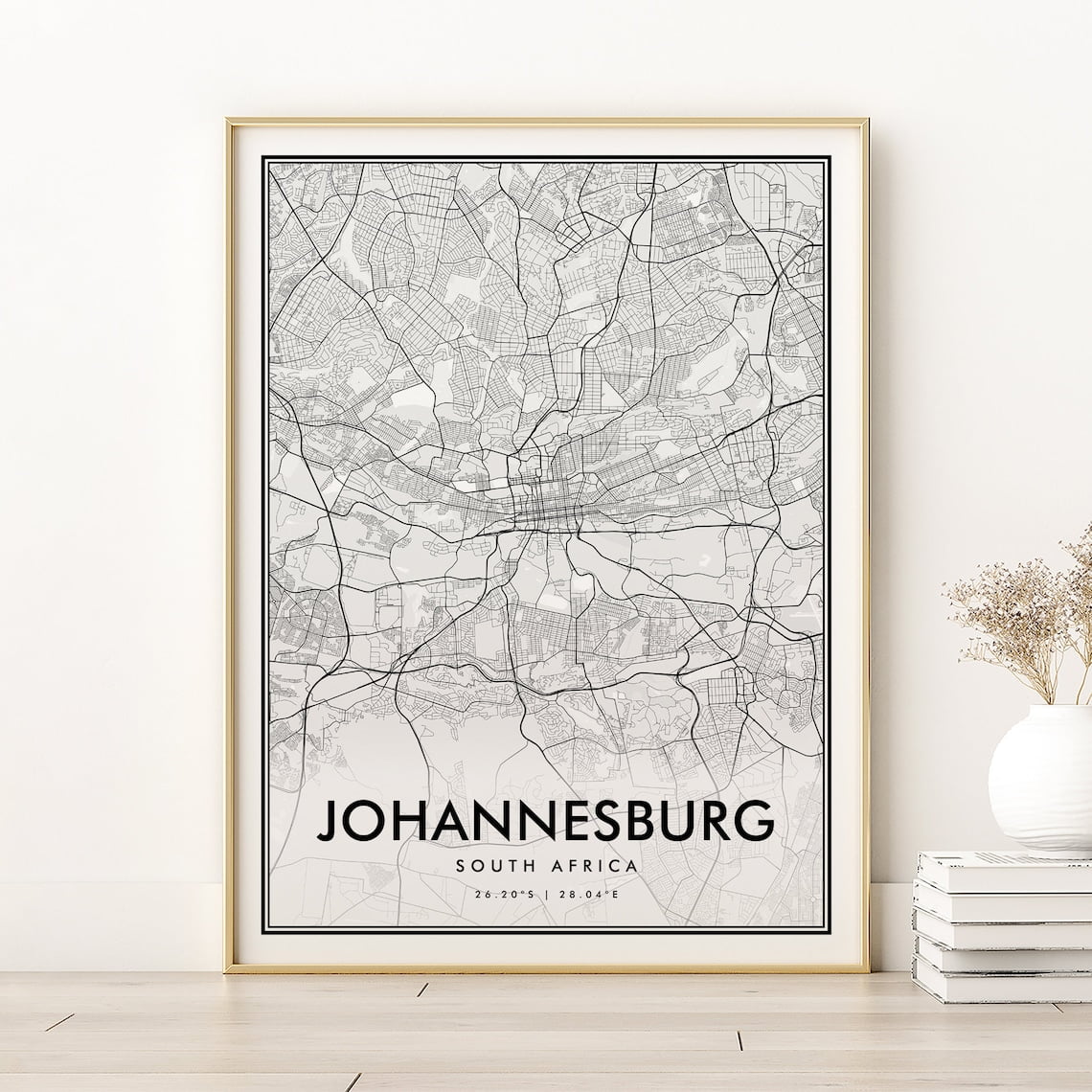 SEPT Johannesburg Map Print, South Africa Minimalist City Map, Office ...