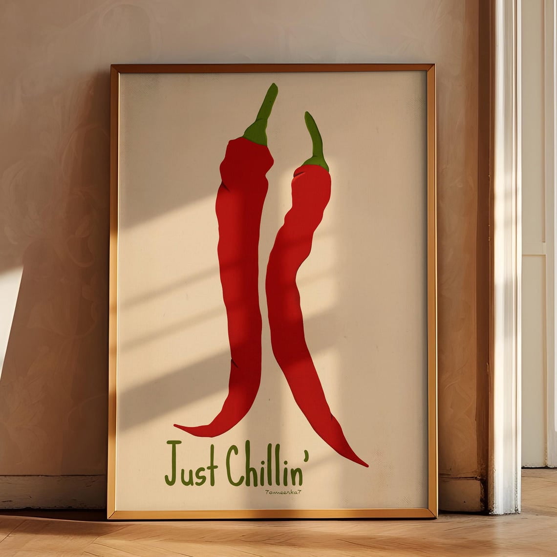 SEPT Just Chillin' Print - Hand Drawn Chili Pepper Print, Modern ...