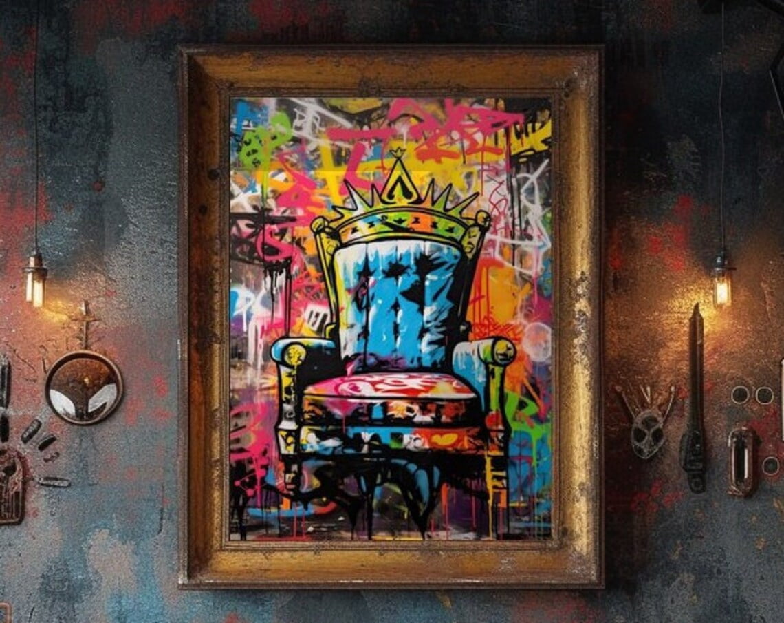 SEPT King Throne Graffiti Wall Art, Digital Print, Throne Chair Poster ...