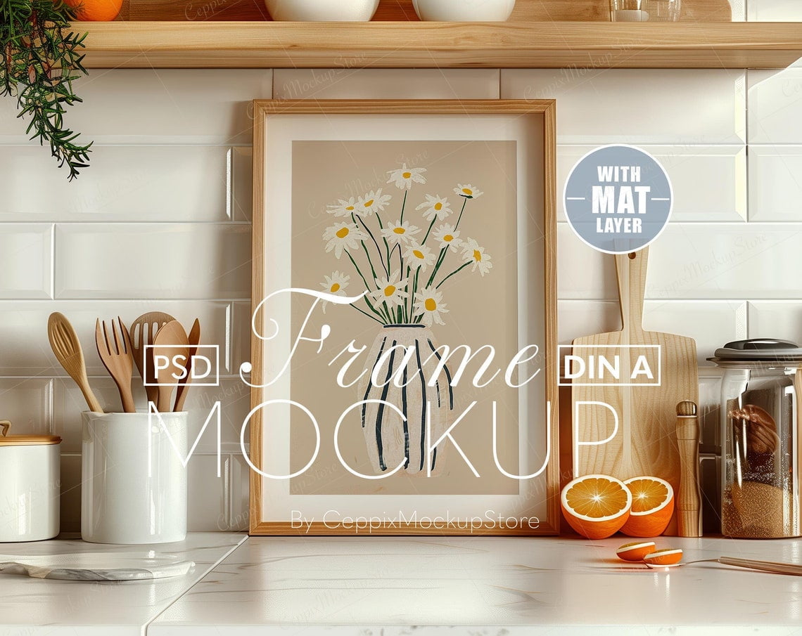 SEPT Kitchen Frame Mockup, A4 Realistic Minimalist Home, Psd Poster Iso ...