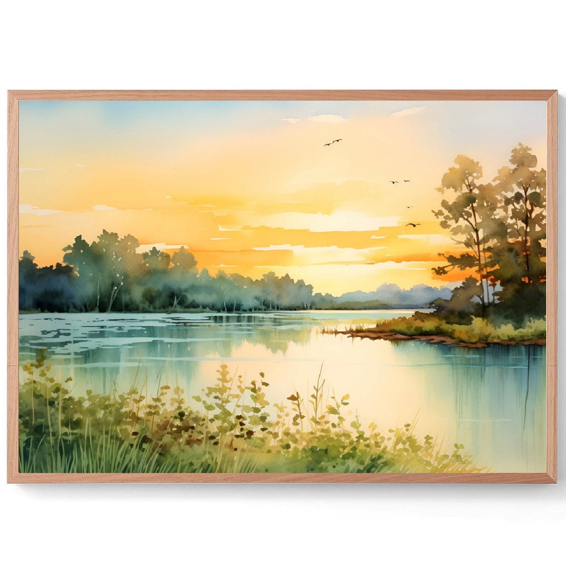 SEPT Lake Lanier Painting Watercolor Art Print Forest Lake Poster ...