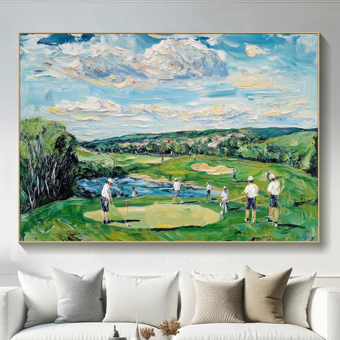 SEPT Large Golf Course Art Impressionist Golf Painting Texture Golf ...