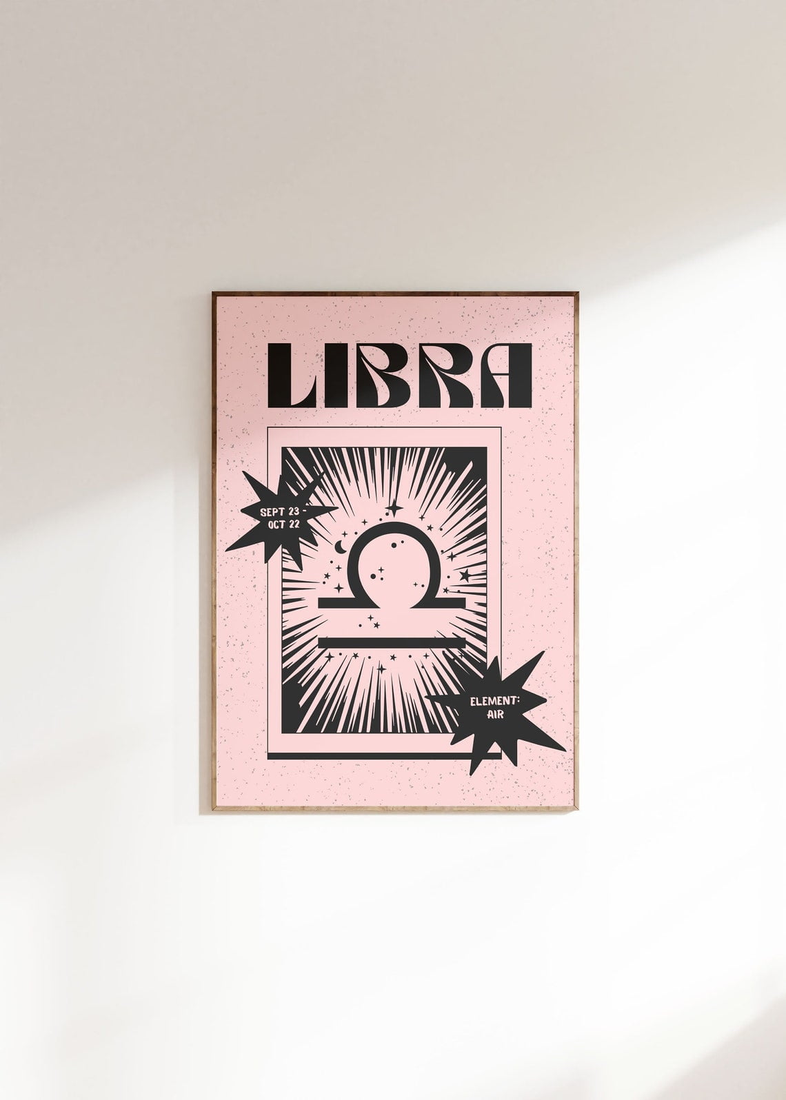 SEPT Libra Poster, Zodiac Print, Retro Wall Decor, Digital Download ...