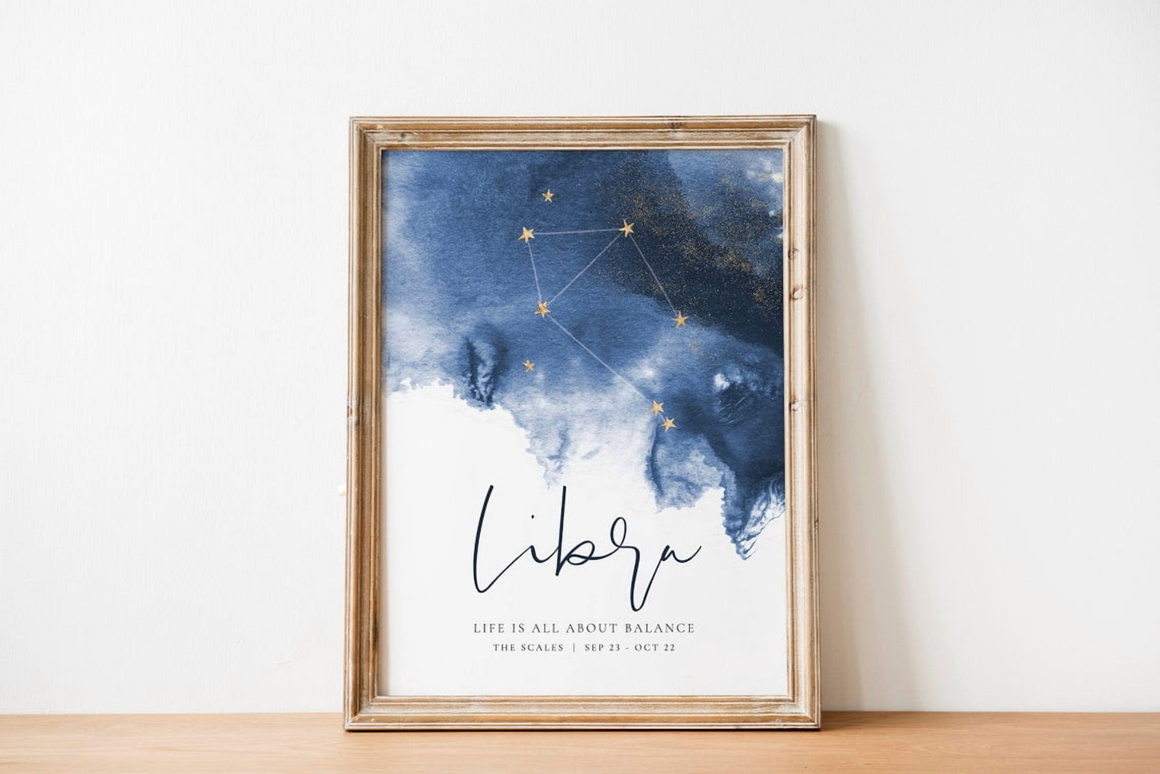 SEPT Libra Zodiac Poster, Libra Constellation Print, Personality Trait ...
