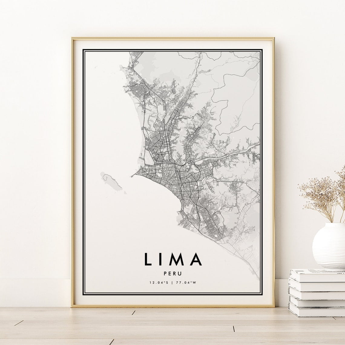 SEPT Lima Map Print, Lima Peru City Map Poster, Minimalist Retro Lima ...