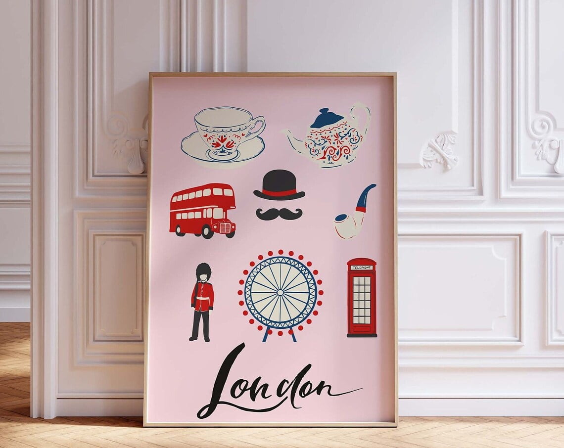 SEPT London Travel Print, City Printable Wall Art, Preppy Travel Poster ...