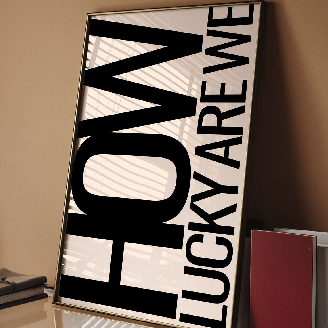 SEPT How Lucky Are We Print Aesthetic Wall Decor Type Room Art Retro ...