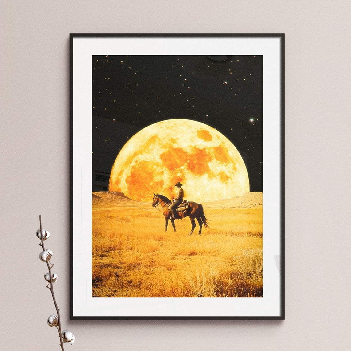 SEPT Lunar Cowboy Wall Decor Cosmic Art Retro-Futurism Vintage Design ...
