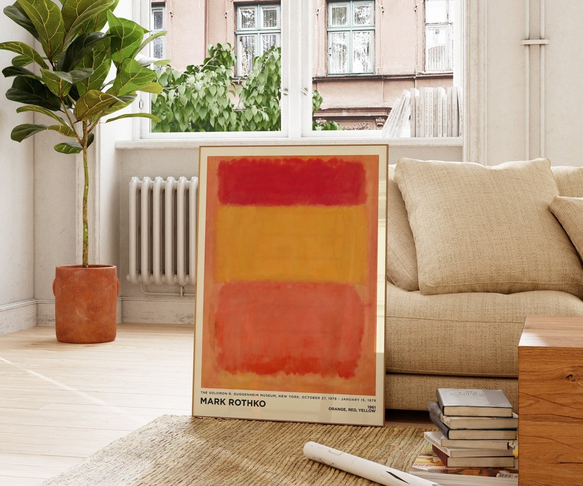 SEPT Mark Rothko Print - Red Orange Painting Large Abstract Wall Art ...