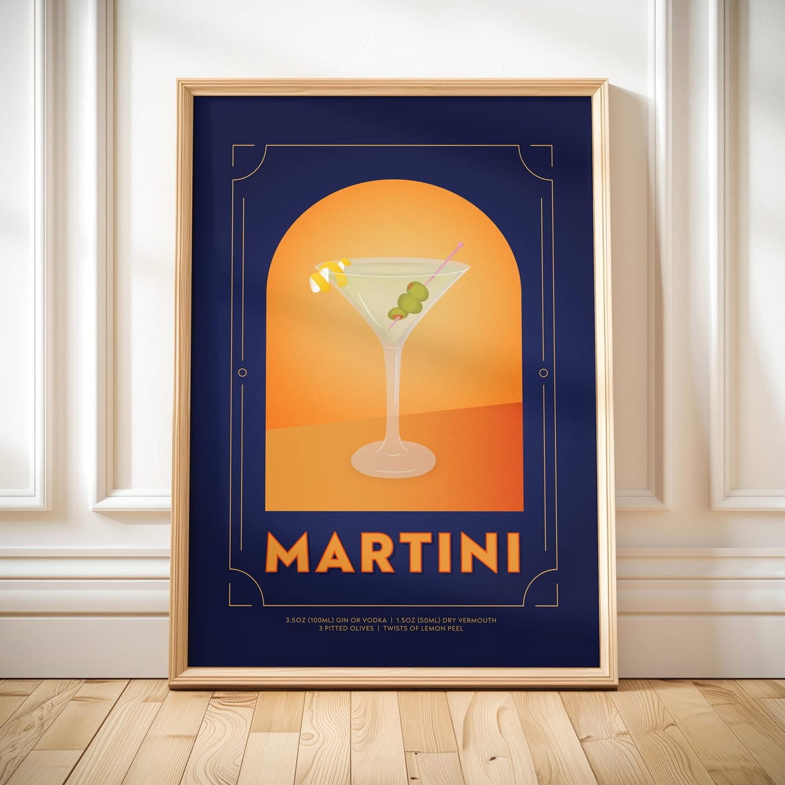 SEPT Martini Print Printable Classic Cocktail Recipe Martini Gift Idea ...