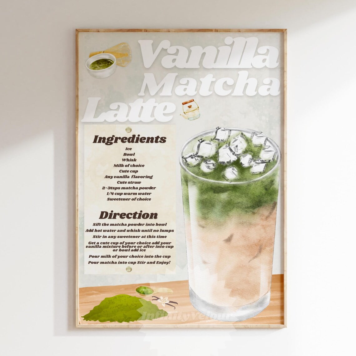 SEPT Matcha Latte Postertrendy Dopamine Decor Wall Artjapanese Tea ...