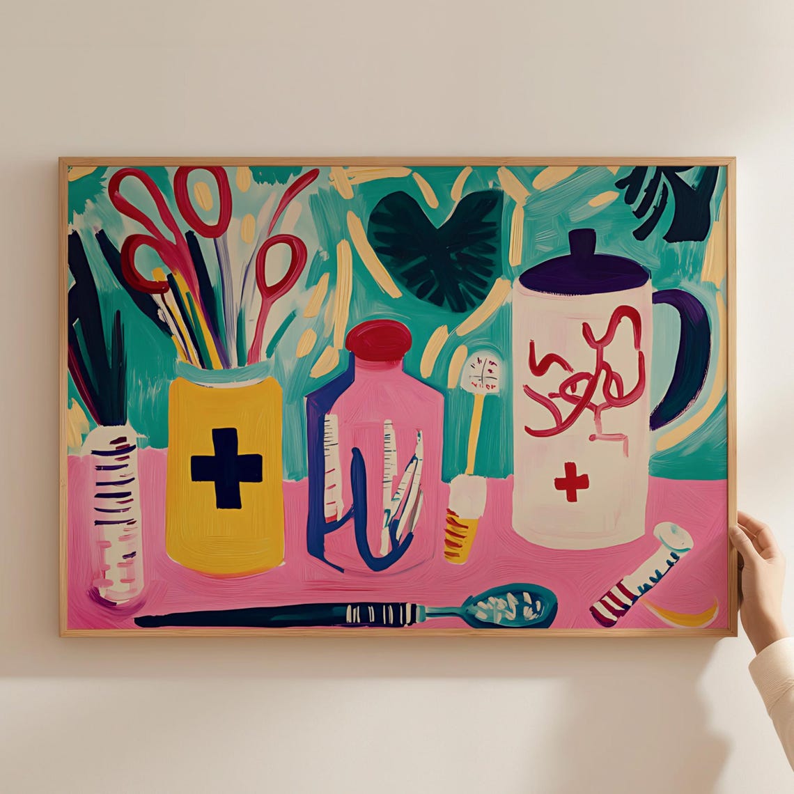 SEPT Medical Tools Abstract Print, Healthcare Surgical Tool Art ...