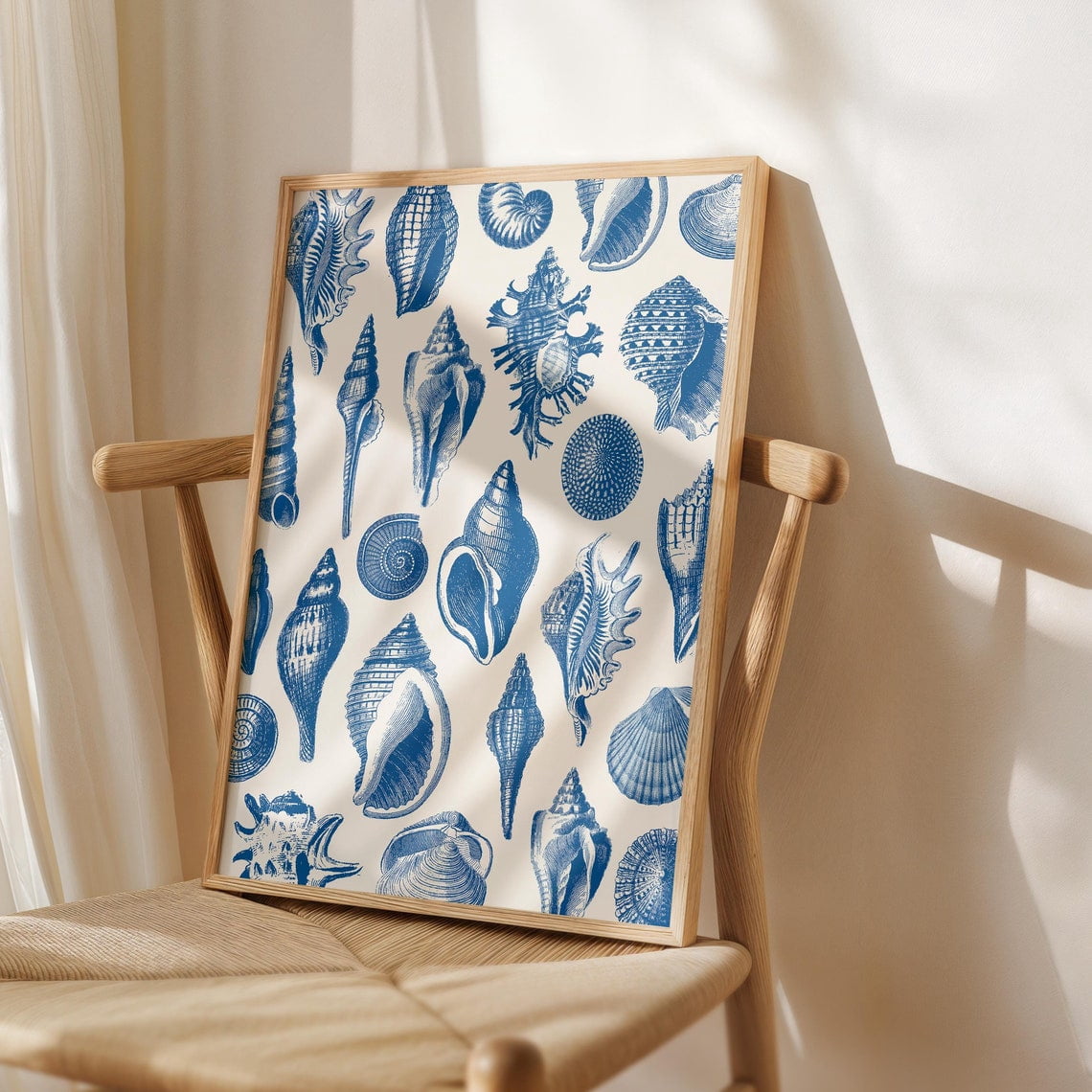SEPT Meet Me At The Beach Print, Trendy Coastal Art, Blue Typography ...