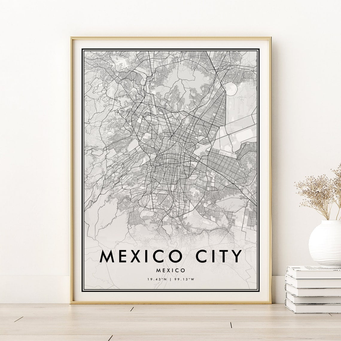 SEPT Mexico City Map Print, Mexico Road Map Poster, Gifts For Her ...
