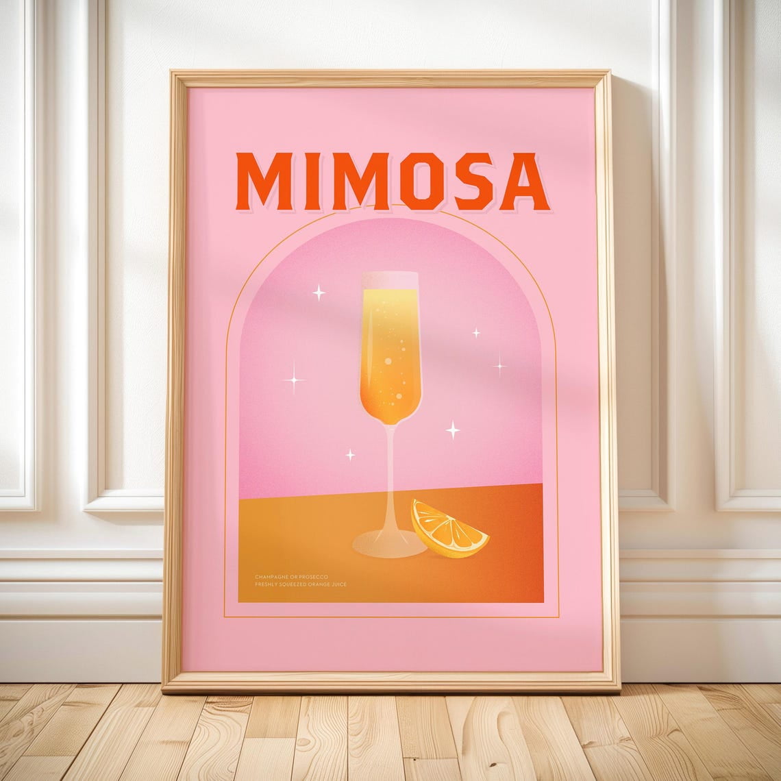 SEPT Mimosa Poster Printable Cocktail Recipe Art Girly Bar Gift Idea ...