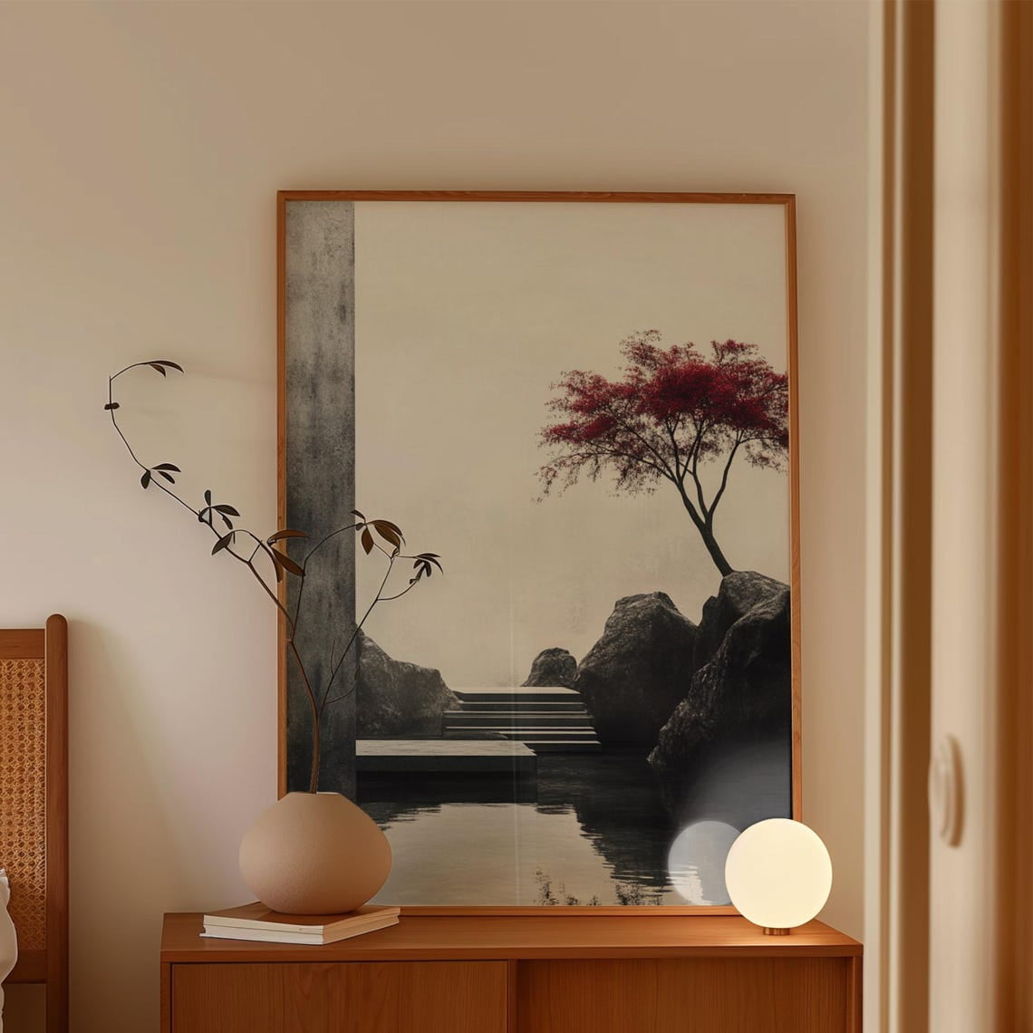 SEPT Modern Massage Room Japandi Art, Japanese Serene Calm Landscape ...