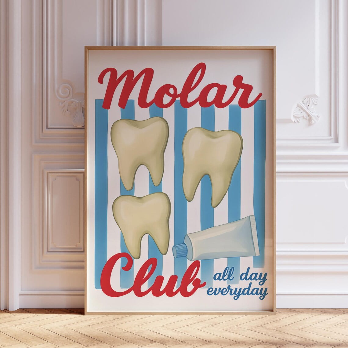 SEPT Molar Tooth Art, Quirky Dental Poster, Dentist Printable Wall ...