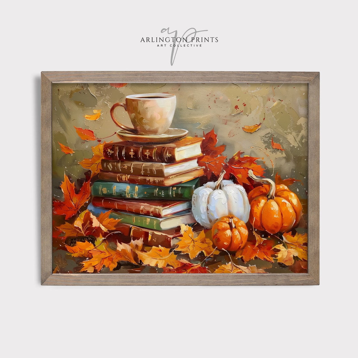 SEPT Moody Fall Bookish Wall Art Printable, Vintage Stacked Books ...