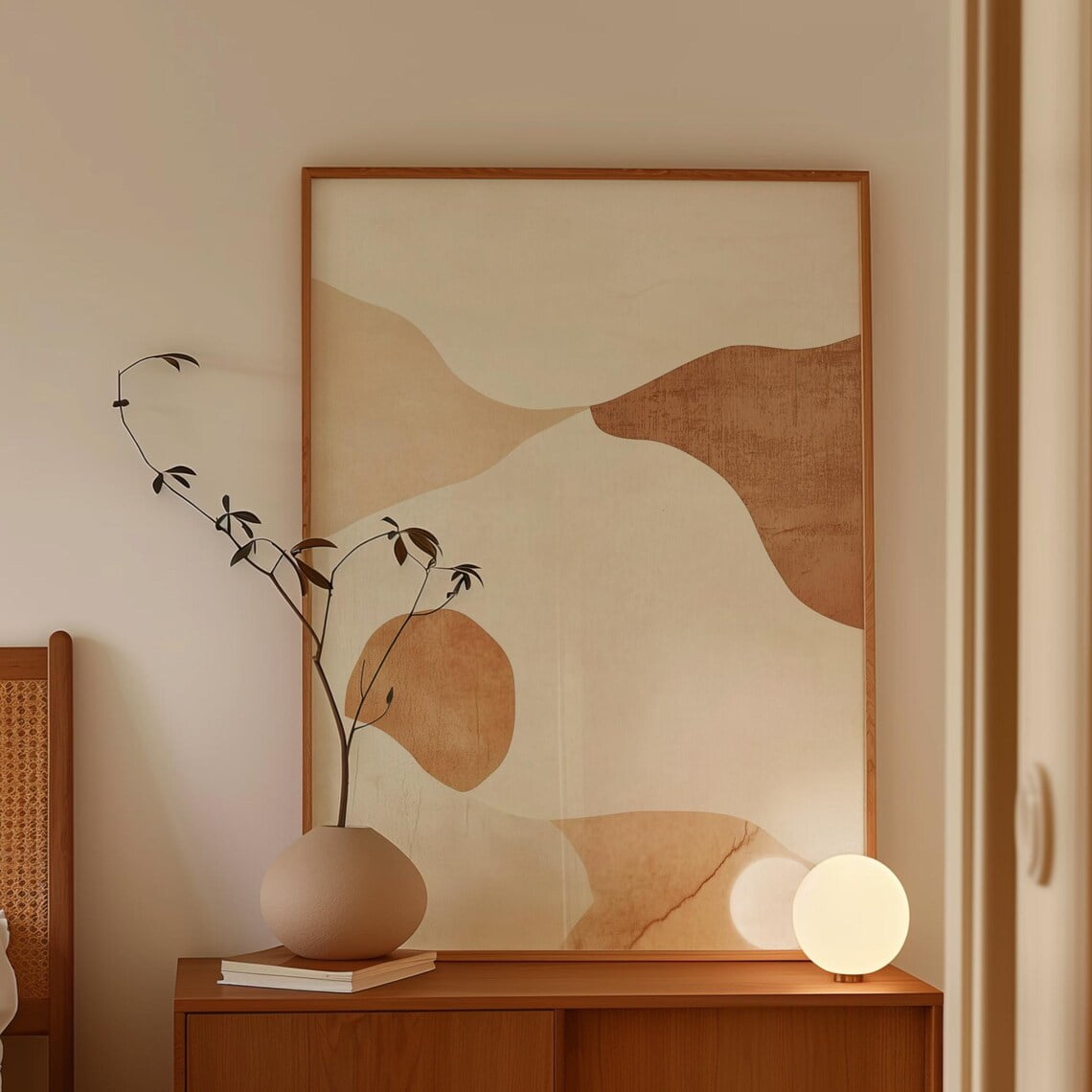 SEPT Neutral Beige Japandi Wall Art, Japanese Abstract Mountain Print, Aesthetic Wabi Sabi ...