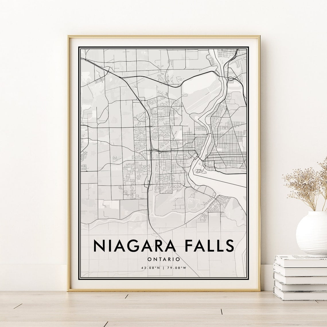 SEPT Niagara Falls Map Print, Niagara Falls Ontario Town Map Poster ...