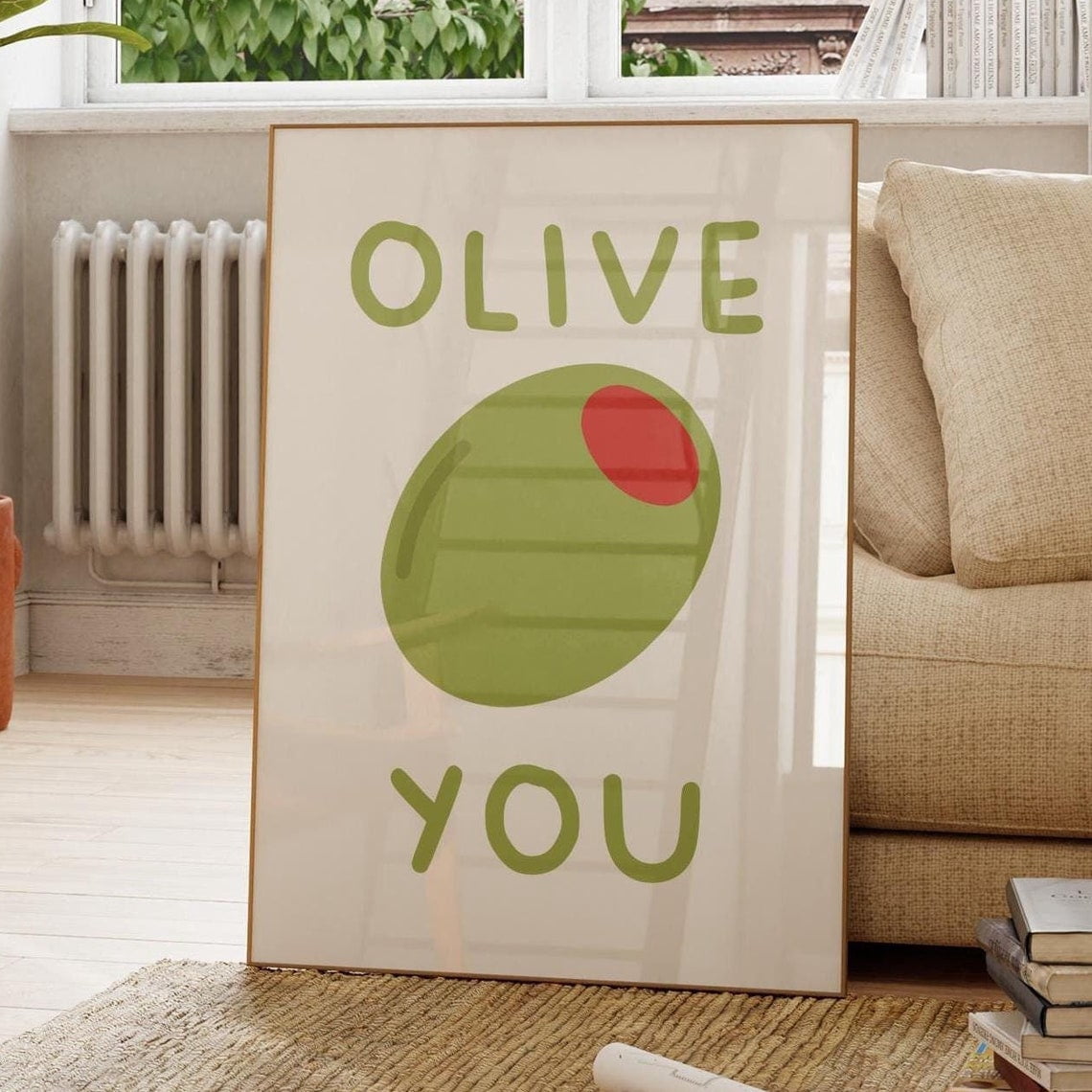 SEPT Olive You Print Kitchen Wall Art Print Trendy Retro Food Print ...
