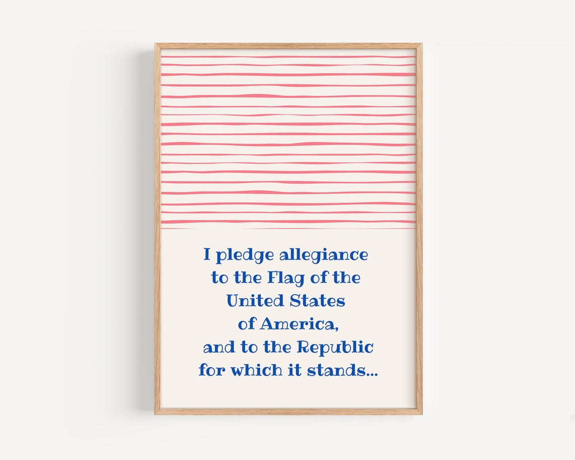 SEPT Patriotic Pledge Of Allegiance Digital Print Minimalist American ...