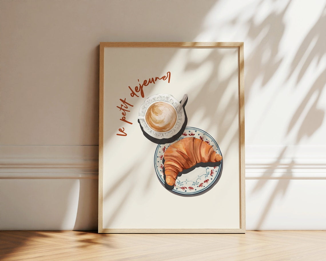 SEPT Petit Dejeuner Breakfast Poster, Brunch Print, Trendy Retro Poster ...