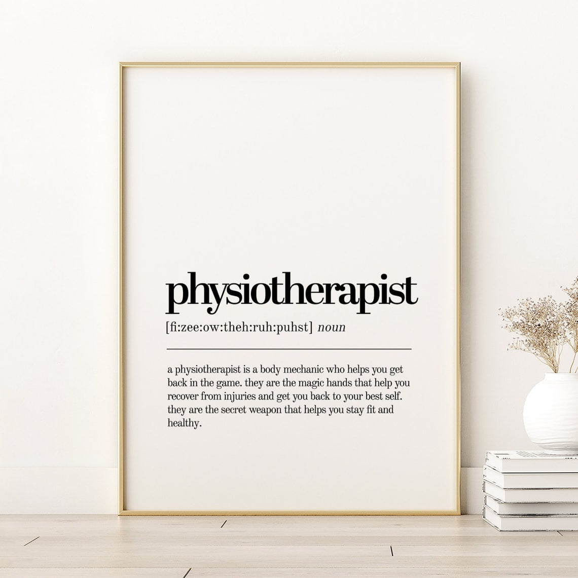 SEPT Physiotherapist Definition Print, Unique Gift Poster ...