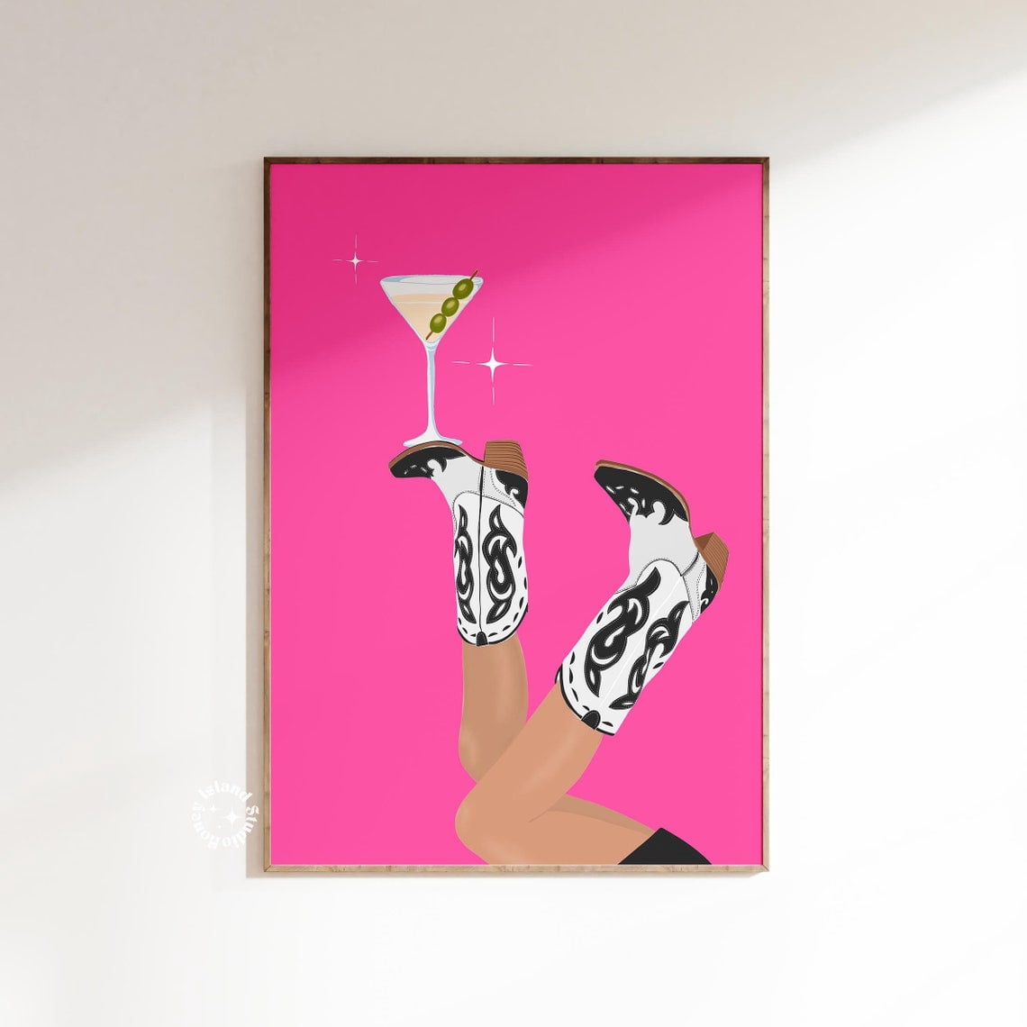 SEPT Pink Cowgirl Martini Print