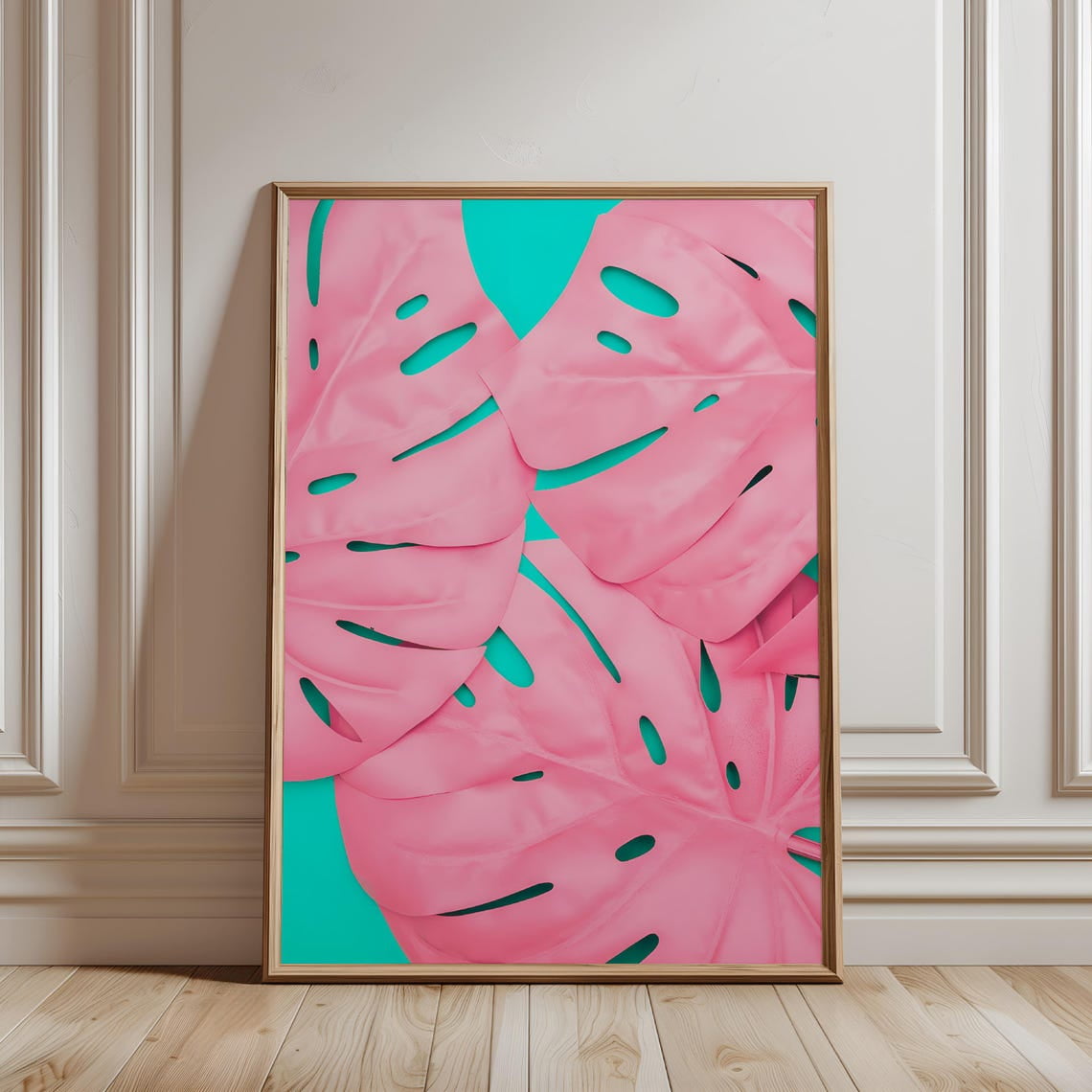 SEPT Pink Monstera Deliciosa Poster - Preppy Y2K Plant Art - Modern ...