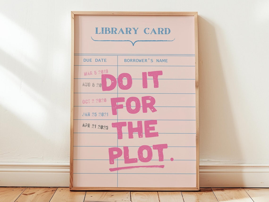 SEPT Do It For The Plot Print Trendy Pink Printable Wall Art, Preppy Aesthetic Dorm Room Decor ...