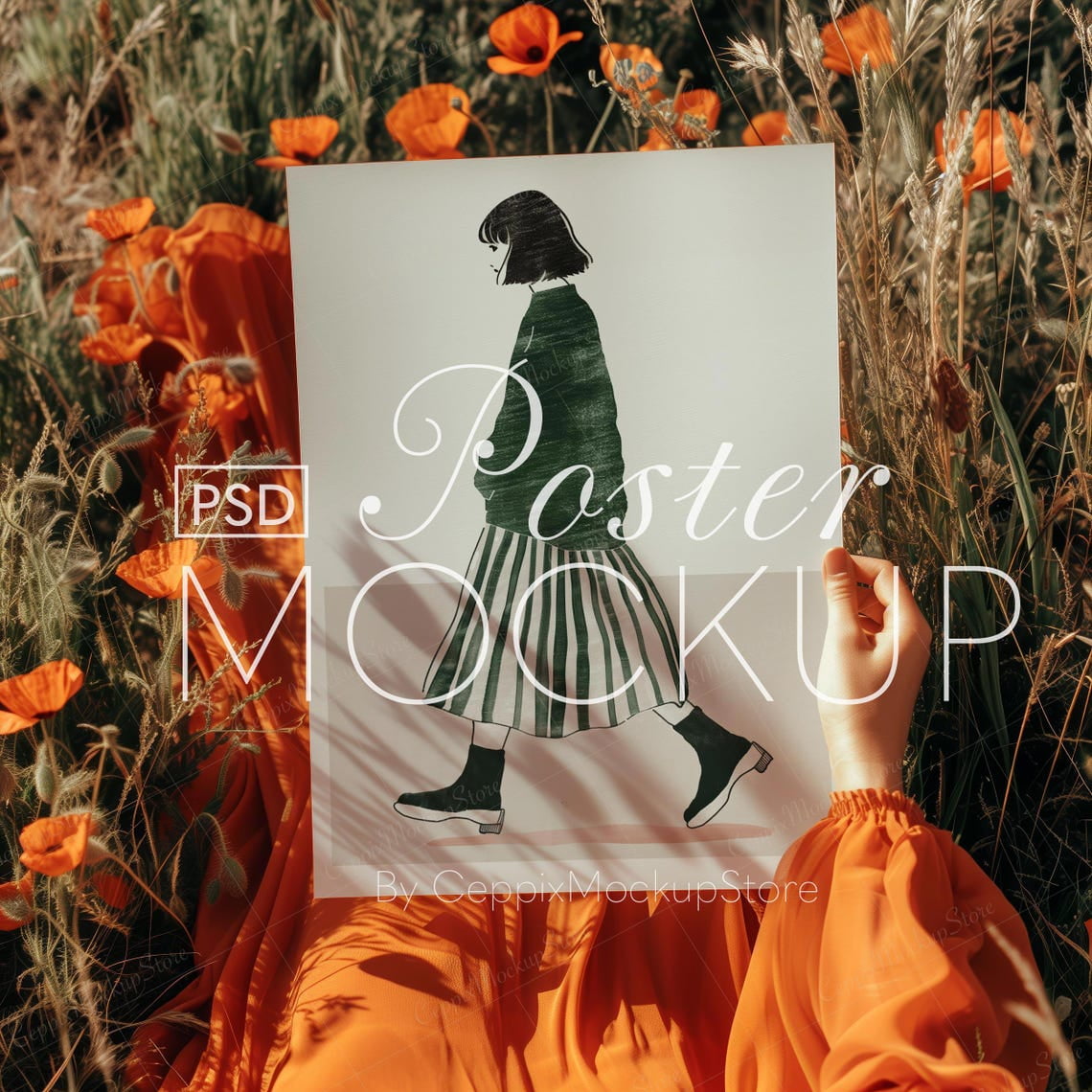 SEPT Poster Mockup With Person Realistic Nature: Din A Ratio, Close Up ...