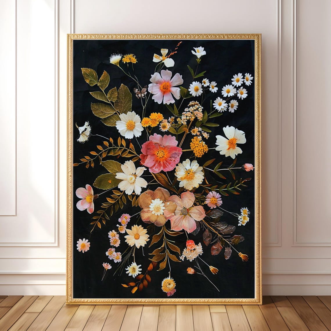 SEPT Printable Moody Pressed Flower Art, Vintage Herbarium, Dark Boho ...