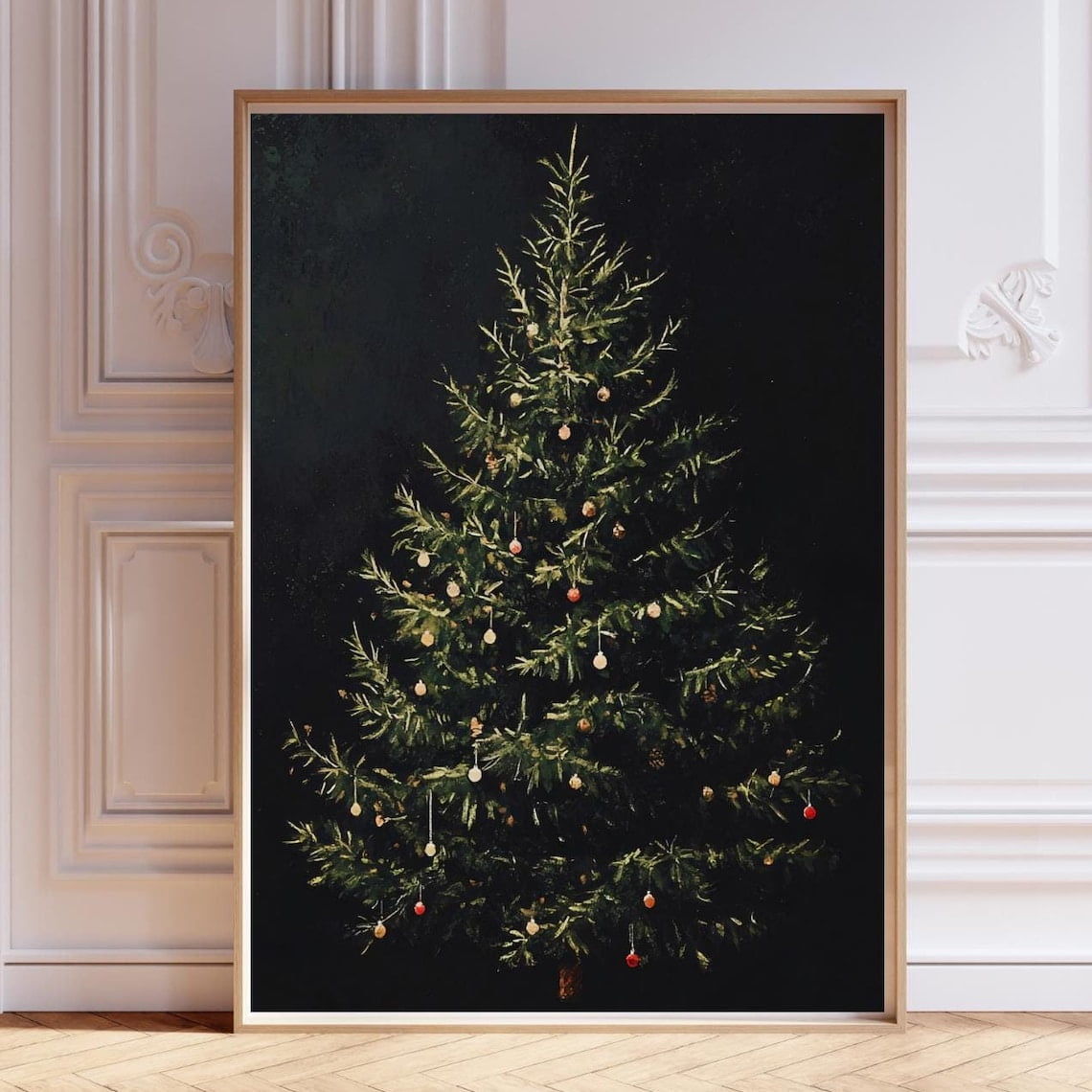 SEPT Printable Moody Tree Painting, Farmhouse Wall Art, Winter Cabin ...