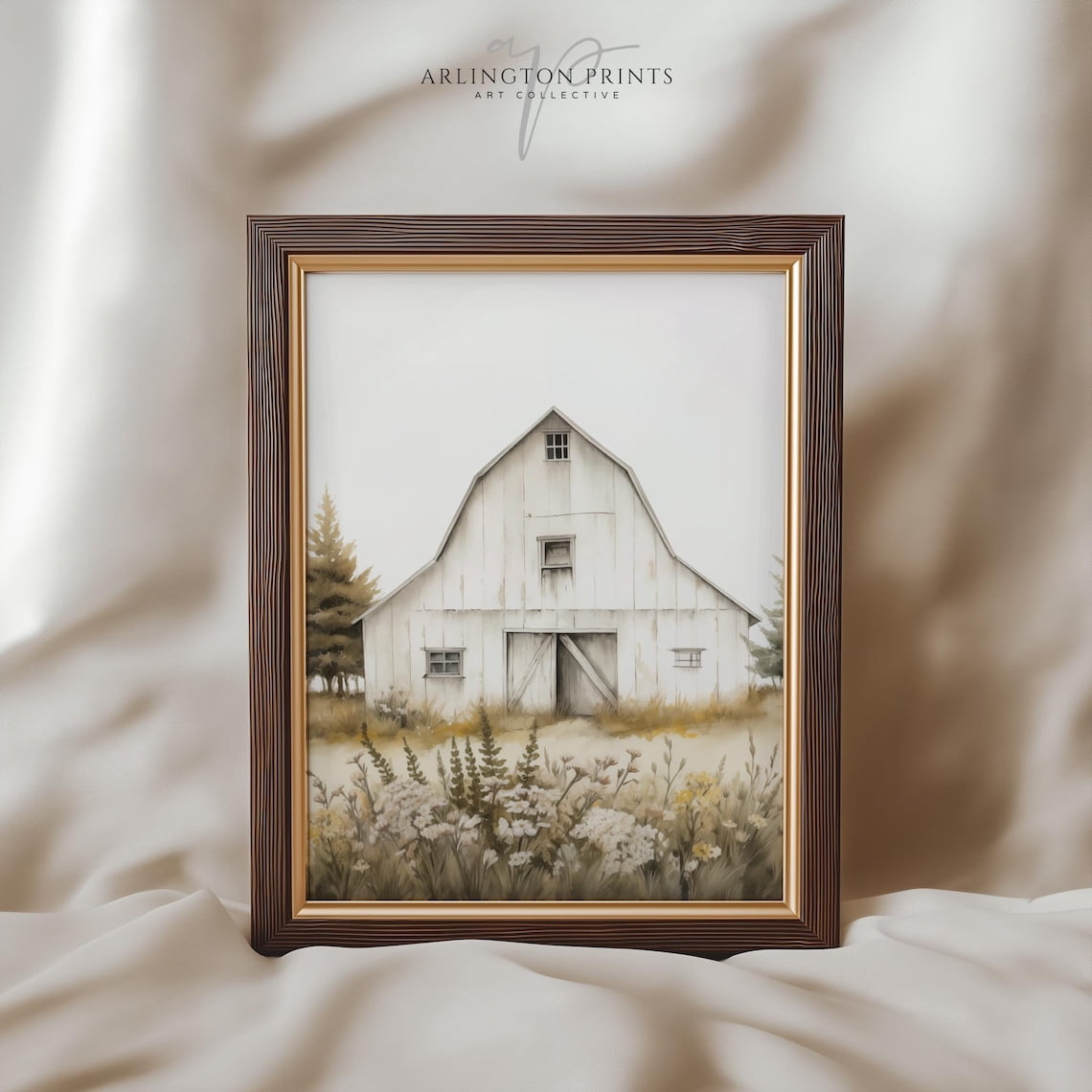 SEPT Printable Rustic Barn Art, White Barn Painting, Rustic Farmhouse ...