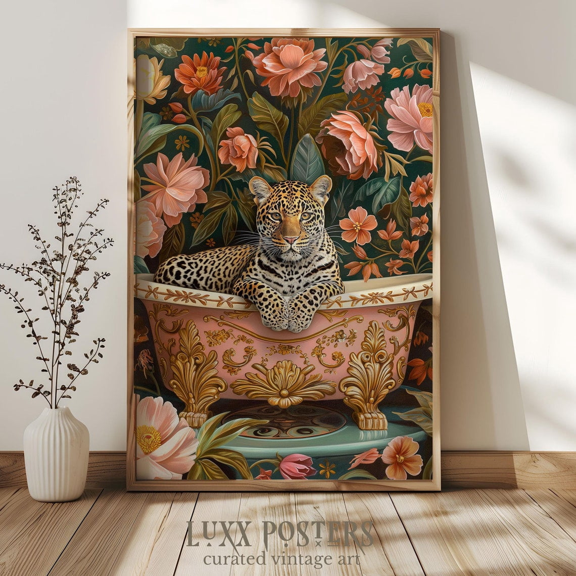 SEPT Printable Wall Art, Bathroom Leopard Maximalist Oil Painting, Bold ...