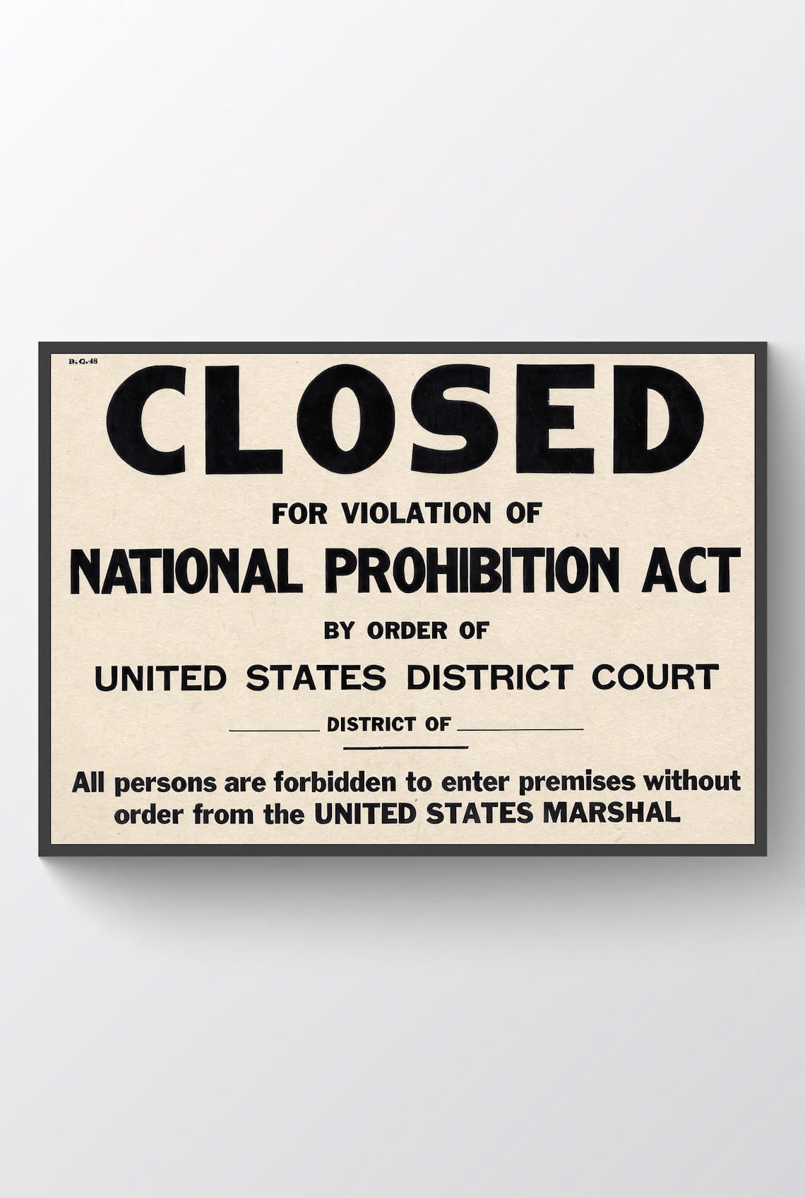 SEPT Prohibition Era Digital Art Print Notice Sign Vintage Inspired ...