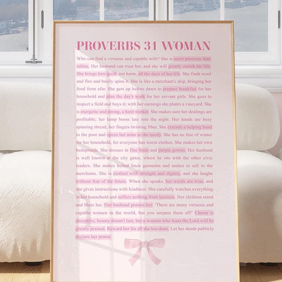 SEPT Proverbs 31 Woman Wall Art Pink Christian Wall Art Bible Verse ...