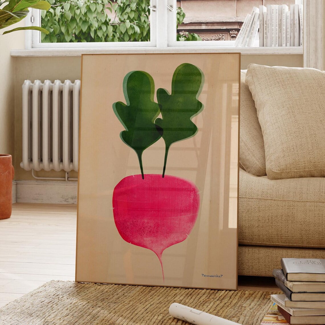 SEPT Radish Wall Art - Fruit Market Print, Abstract Wall Art, Trendy ...