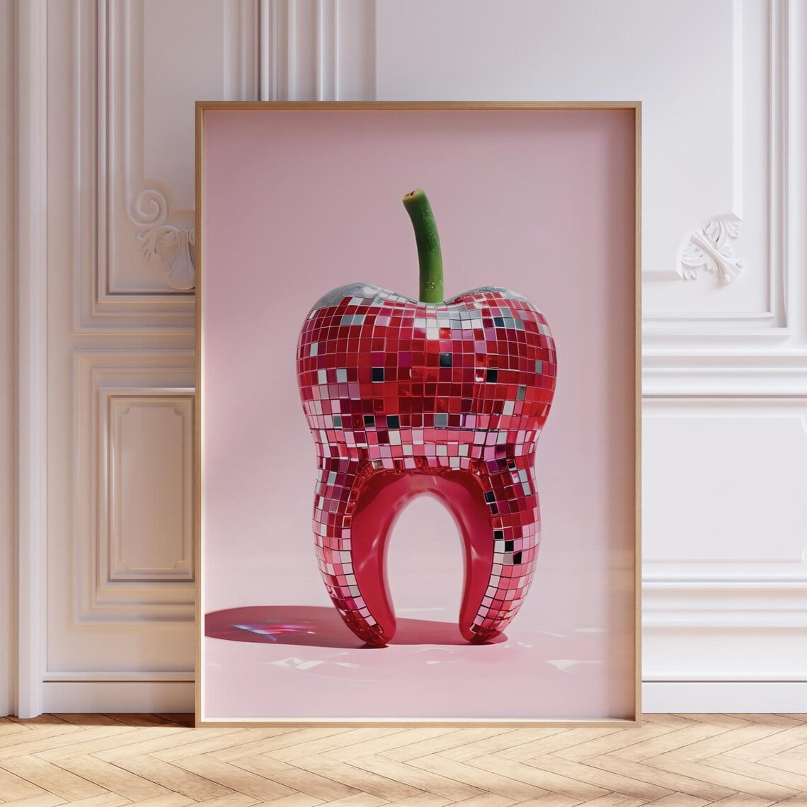 SEPT Red Disco Tooth Pop Art, Funky Poster For Dentist Student, Quirky ...