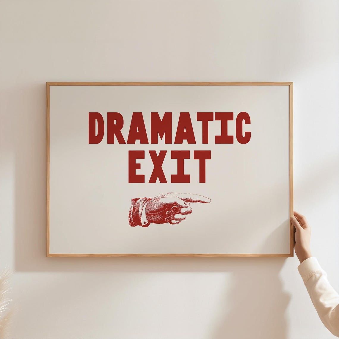 SEPT Red Dramatic Exit Poster, Funky Retro Wall Art, Funny Typography ...