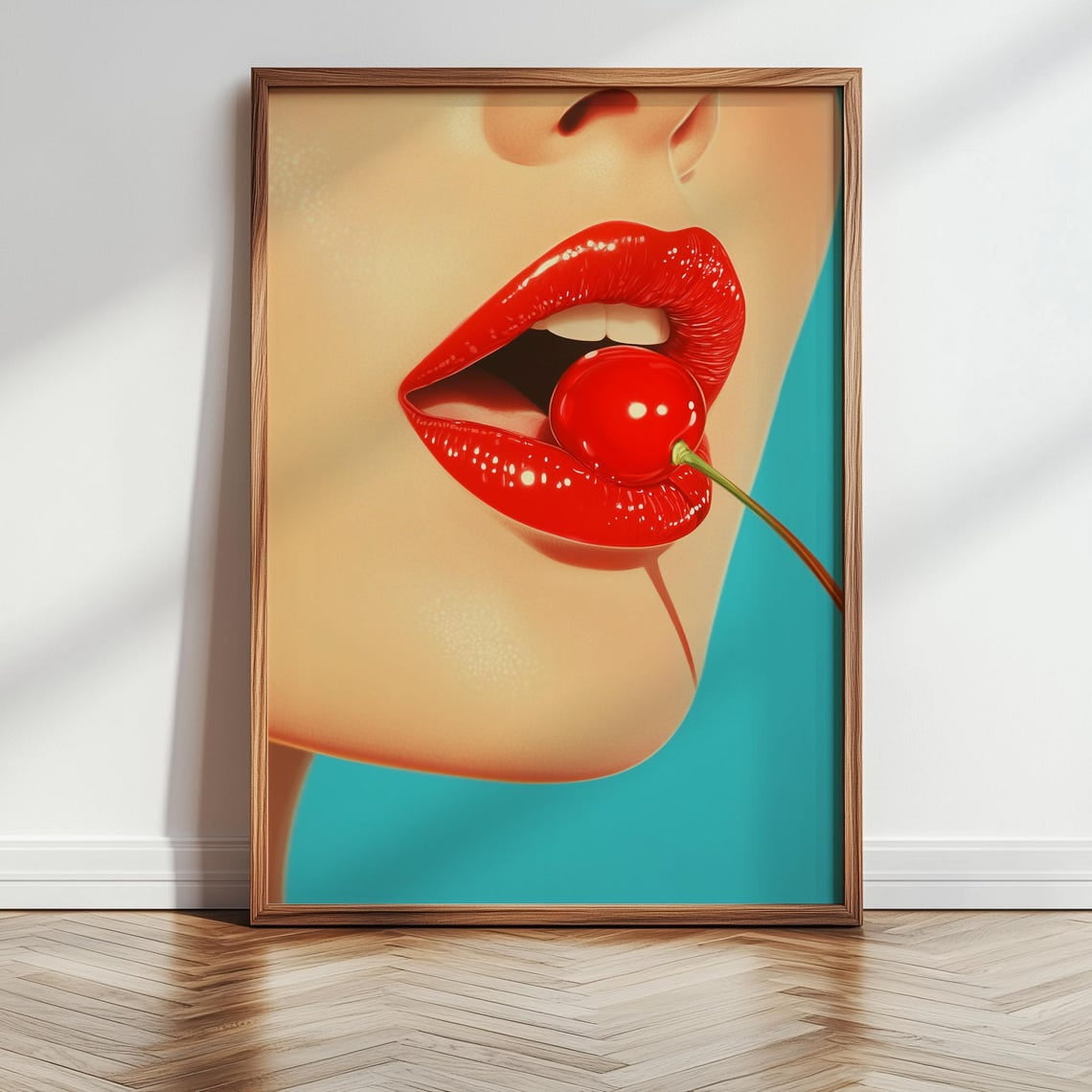 SEPT Retro Cherry Wall Art, Preppy Wall Art, Aesthetic Poster Modern Pop Art, Woman Art, Girly ...
