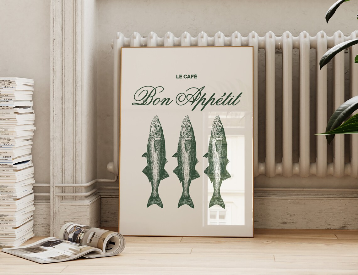 SEPT Retro Kitchen Print Vintage Bon Appetit Sign Restaurant Cafe Wall ...