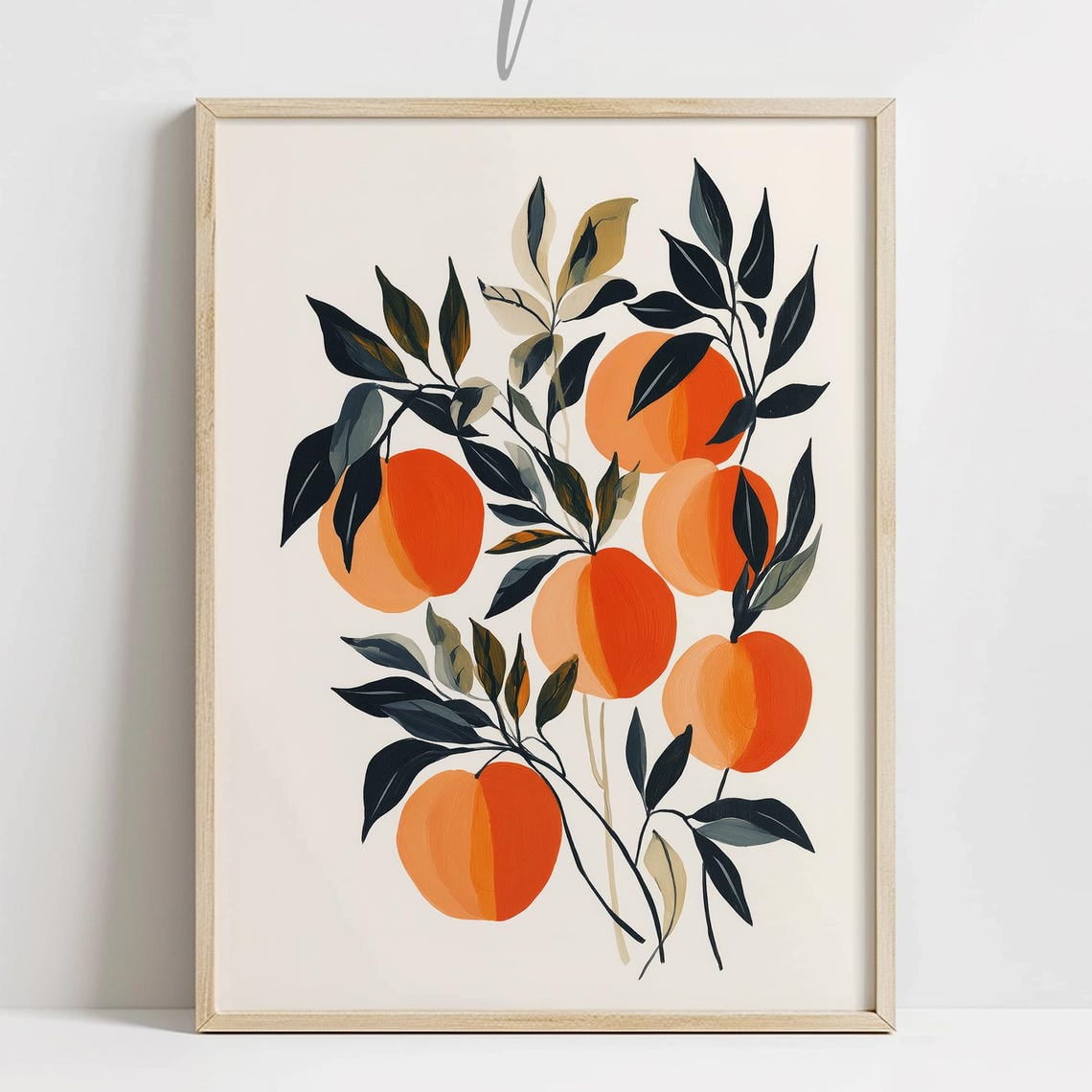 SEPT Retro Peaches Kitchen Art, Printable Fruit Kitchen Decor, Colorful ...