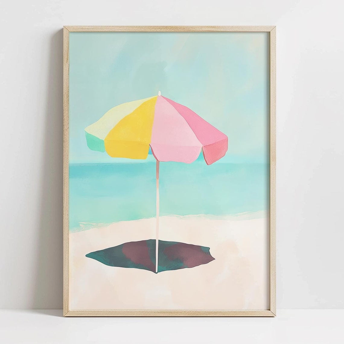 SEPT Retro Rainbow Beach Umbrella Print, Printable Beachy Home Decor ...