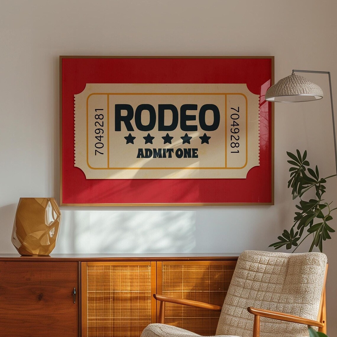 SEPT Rodeo Ticket Print - Western Decor, Retro Western Poster, Vintage ...
