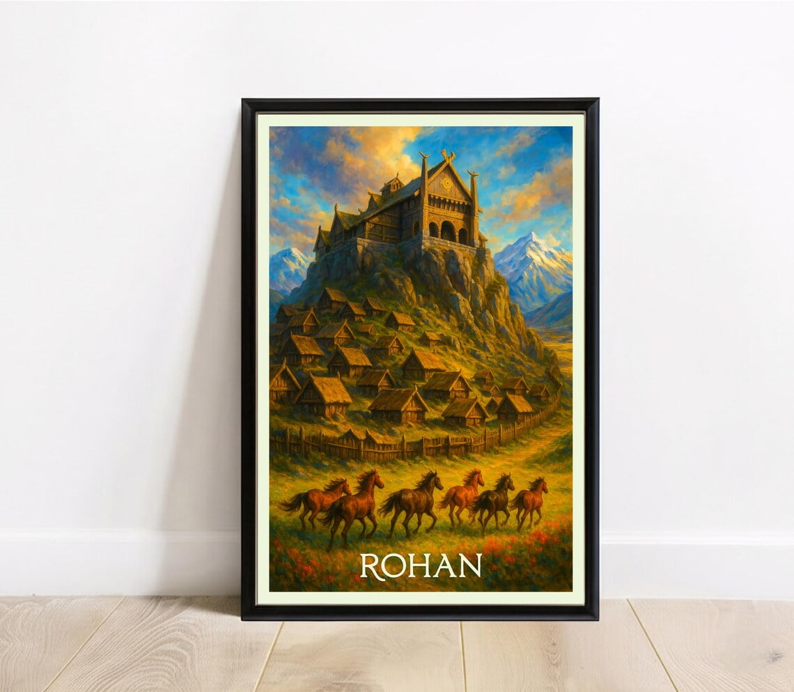 SEPT Rohan Travel Poster Print - Lord Of The Rings Horse-Lords Wall Art ...