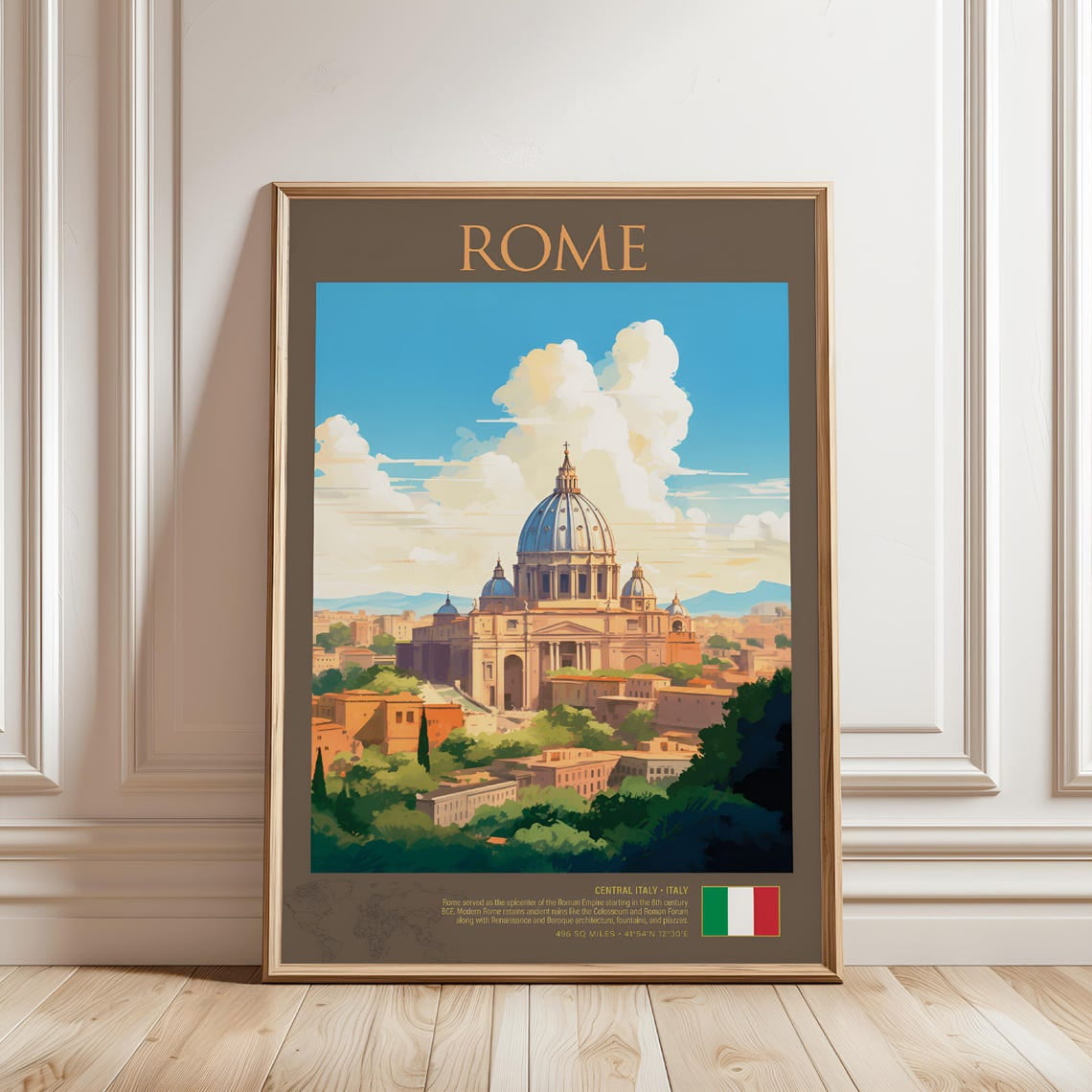 SEPT Rome Travel Poster, Vatican City Wall Art, Italian Architecture ...