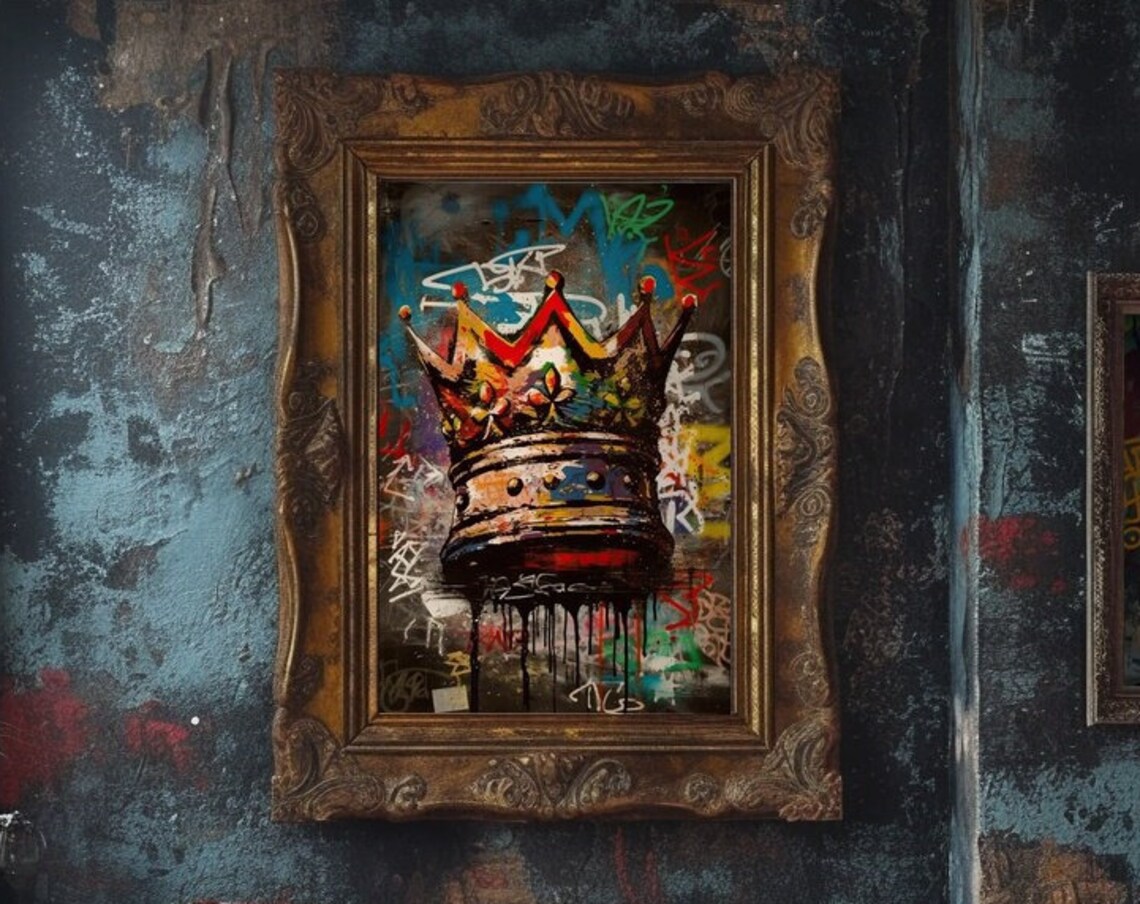 SEPT Royal Crown Graffiti Wall Art - Vibrant King Crown Digital Poster ...