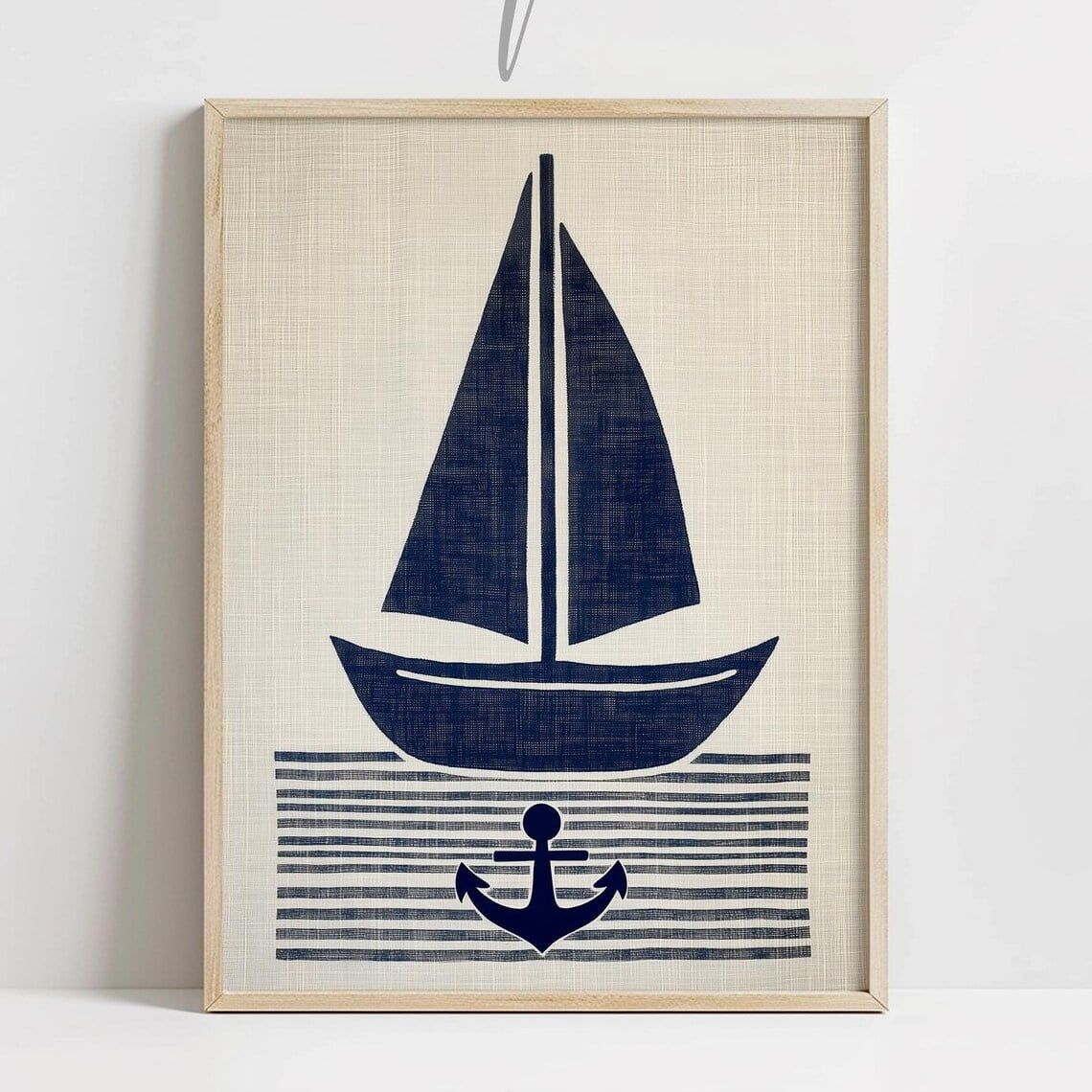 SEPT Sailboat Print, Printable Nautical Nursery Decor, Navy Blue Wall ...